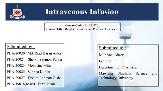 One compartment model IV Infusion | PPTX