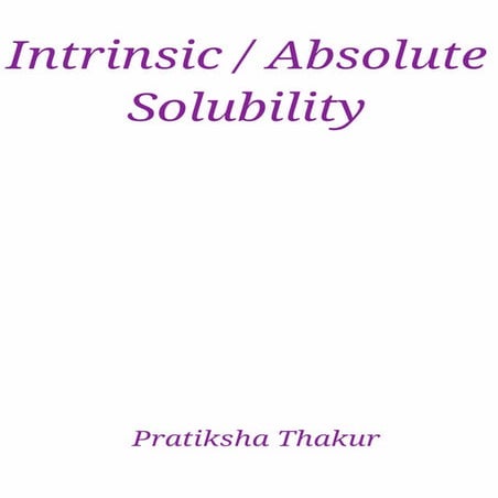 Intrinsic / Absolute Solubility | PDF