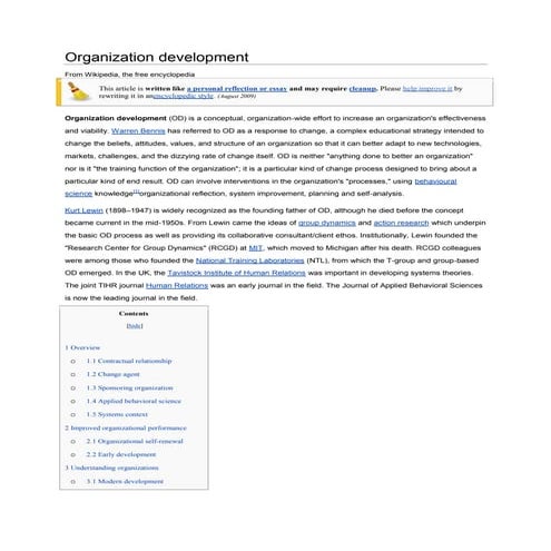 Organizational Development - an introduction | PPTX