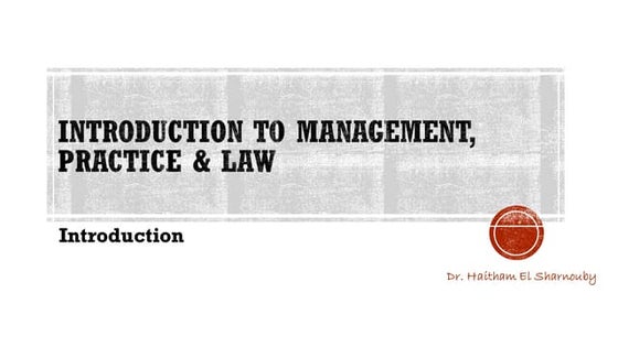 Intro. to management lecture 02 | PPT