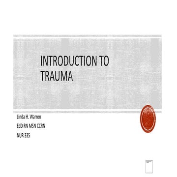 Intro. to trauma | PPT