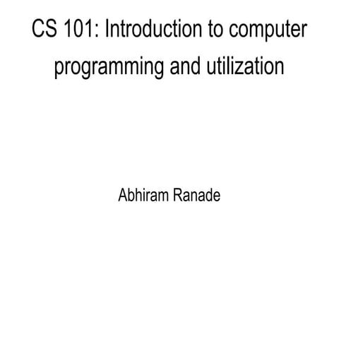 Introduction to Computer Programming and Utilization | PPT
