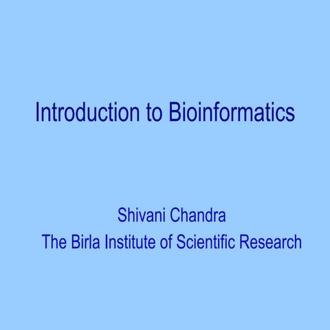 Intro bioinfo | PPT