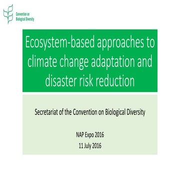 Ecosystem-based approaches to climate change adaptation and disaster ...