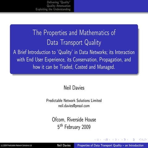 The Properties and Mathematics of Data Transport Quality | PPT