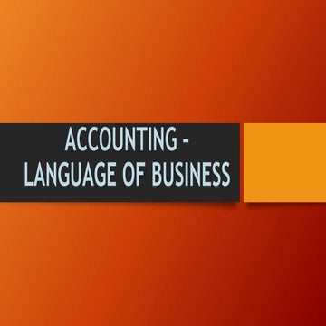 Introduction to Financial accounting-LANGUAGE-OF-BUSINESS | PPT