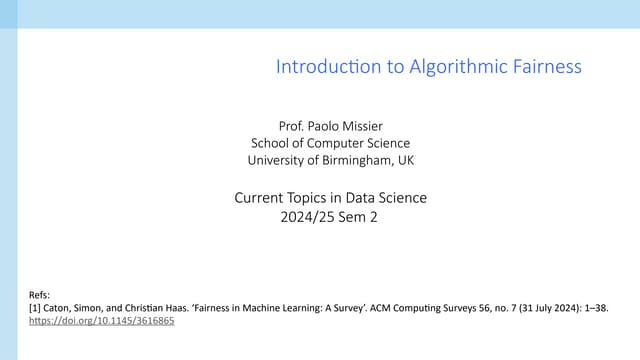 A simple Introduction to Algorithmic Fairness | PPT A simple Introduction to Algorithmic Fairness | PPT