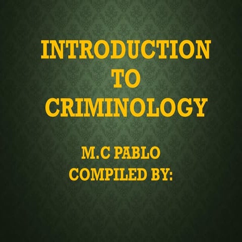 Criminology | PPTX