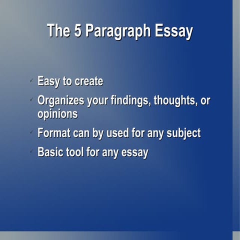 Intro 5 Paragraph Essay - Thesis | PPT