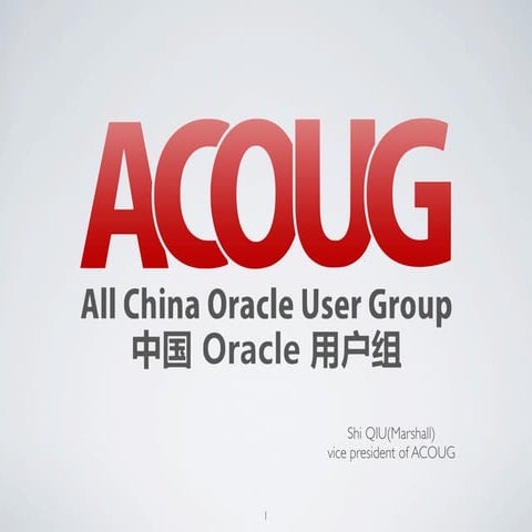 ACOUG Introduction | KEY | Computing | Technology & Computing