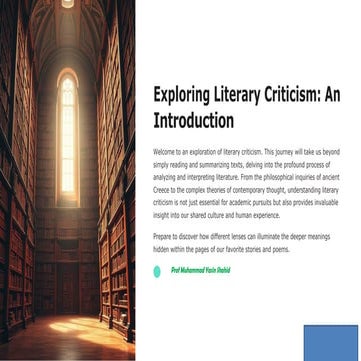 Literary Criticism: Structuralist Approach | PPTX