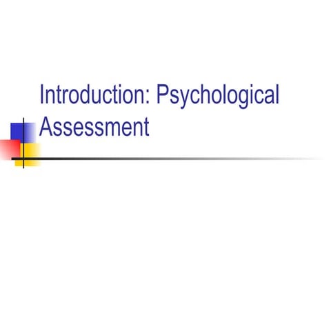 CHAPTER 1 - PSYCHOLOGICAL ASSESSMENT COHEN BOOK | DOCX