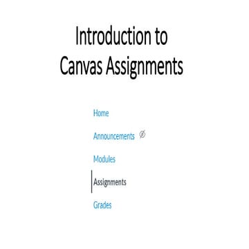 Intro to Canvas Assignments | PPT