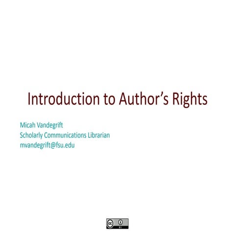 Introduction to Author's Rights | PPT