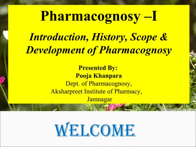 Introduction to Pharmacognosy | PPT