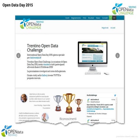 alcuni dati dei risultati della trentino open data challege | PPT