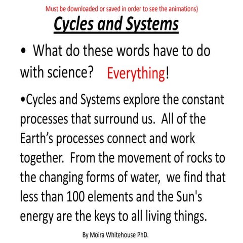 Cycles & systems..introduction (Teach) | PPTX