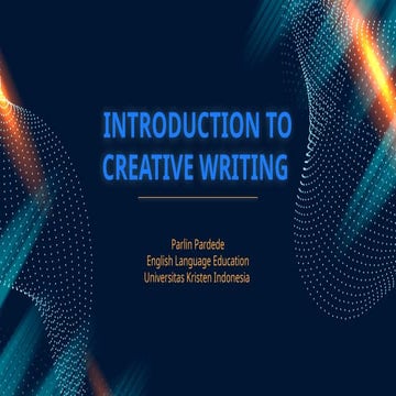 An Introduction to Creative Writing Course | PPTX