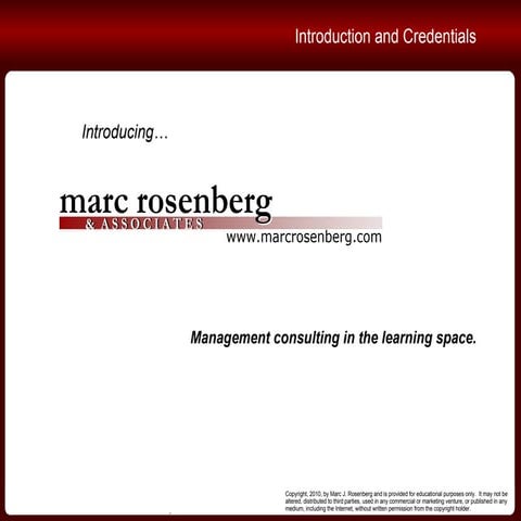 Introduction to Marc Rosenberg and Associates | PPT