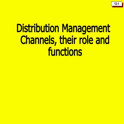 Introduction to Distribution as part of Marketing course | PPT