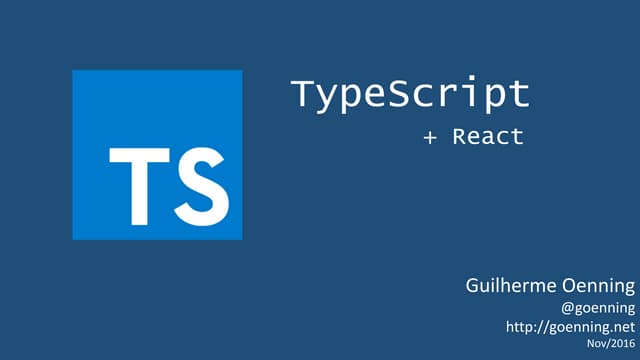 Introdução Ao Typescript React Ppt