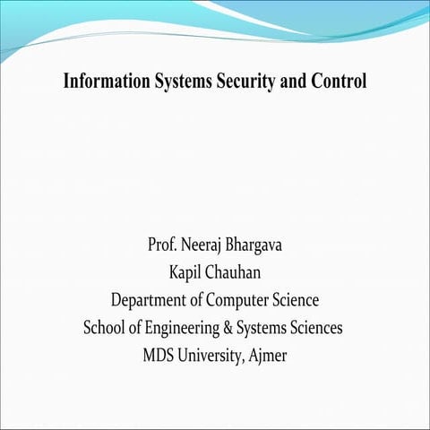Introduction to Information System Security | PPT