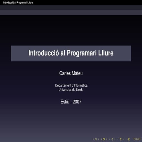 Universitat Estiu: Introducció Programari Lliure | PDF
