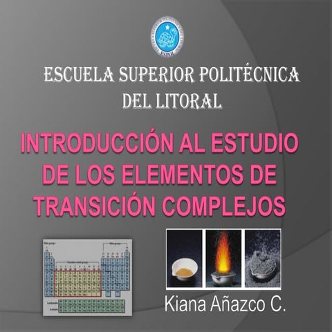 Introducción al estudio de los elementos de transición | PPTX