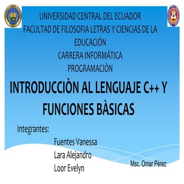 Introducciòn al lenguaje c | PPTX