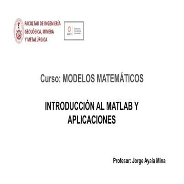 Introducción al MATLAB 2024.pptx metodos numericos | PPTX