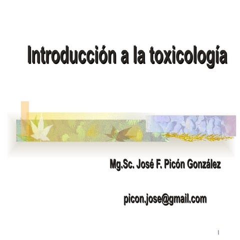 Introducción Toxicología Ppt