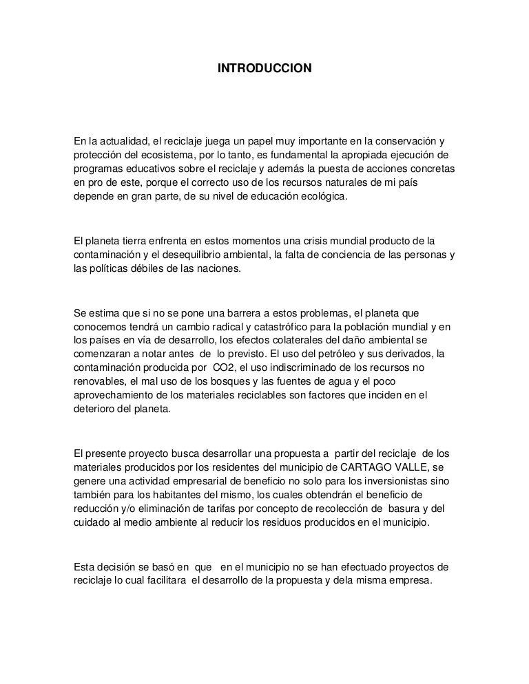 Ejemplo De Una Introduccion