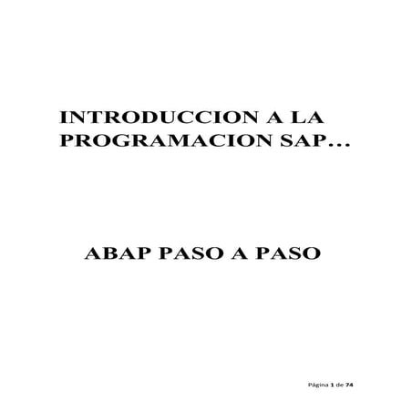 Introduccion programacion-sap-abap-paso | PDF