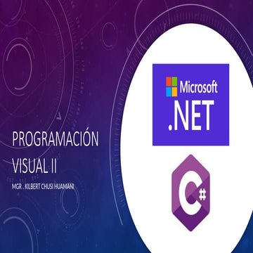 Introduccion a .net y C# Programacion visual II | PPTX