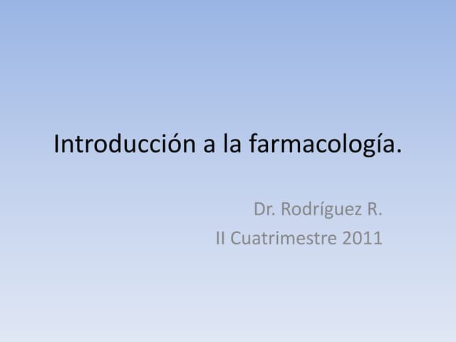 FARMACOLOGÍA. FARMACOCINETICA Y FARMACODINAMIA | PPTX