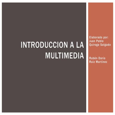 Introduccion a la multimedia | PPTX