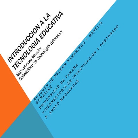 Introduccion a la Tecnologia Educativa | PPTX