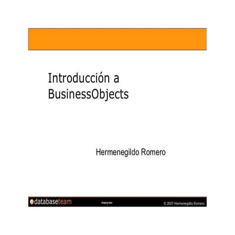 Introduccion al business objects | PPT
