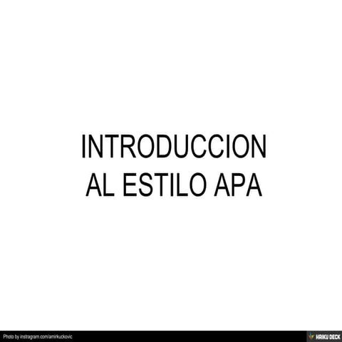 Introduccion al estilo apa | PDF