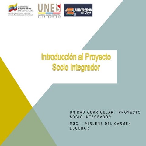 Introduccion al proyecto socio integrador | PPTX | Law