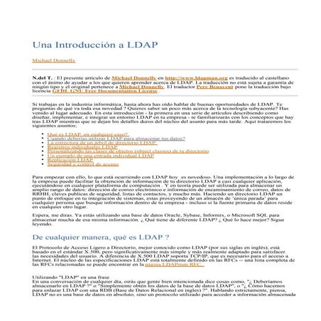 Introduccion LDAP | PDF