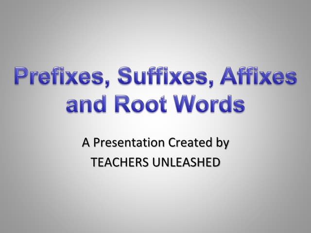 Prefixes | PPT