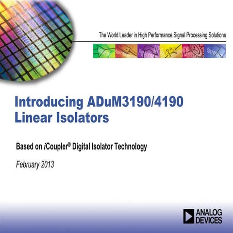 Linear Isolators with Analog Devices iCoupler Technology | PPTX
