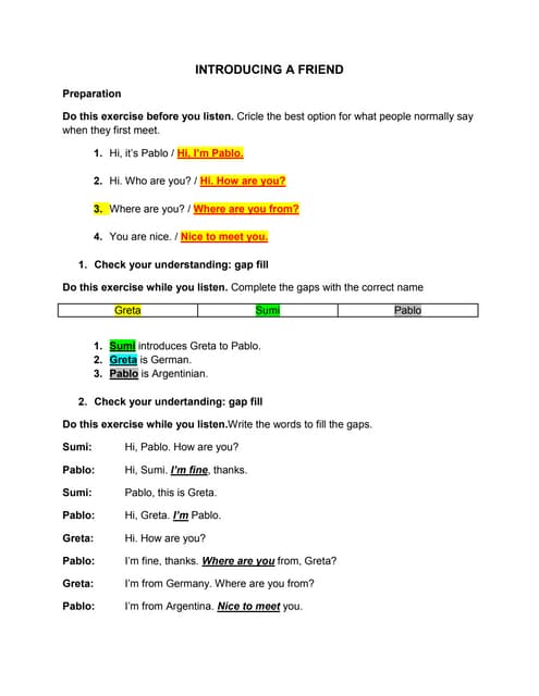 Introducing a friend | PDF