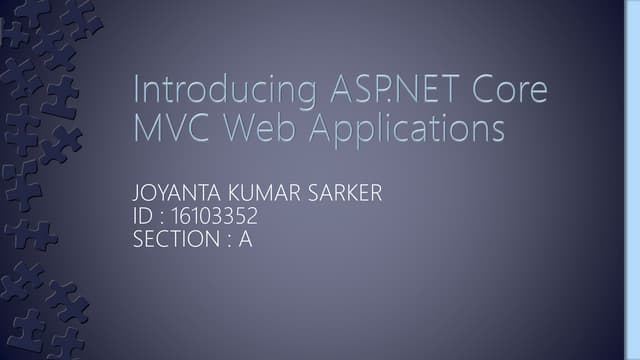 Introducing Core Mvc Web Application Pptx Web Design And Html Internet