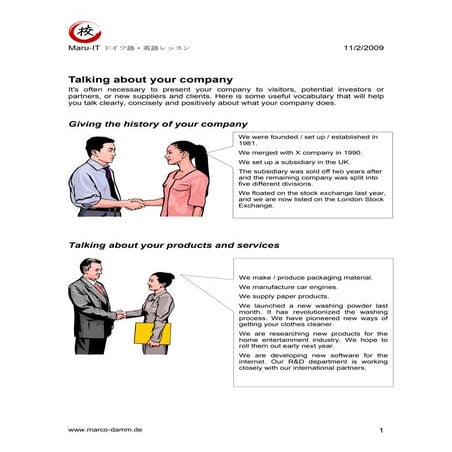 Talking about your company | DOC