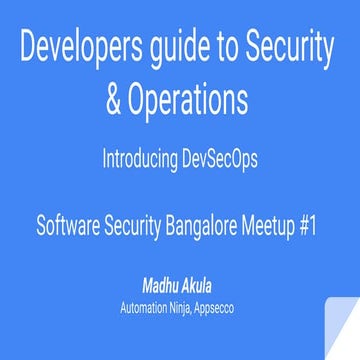 Introducing Devsecops By Madhu Akula Software Security Bangalore