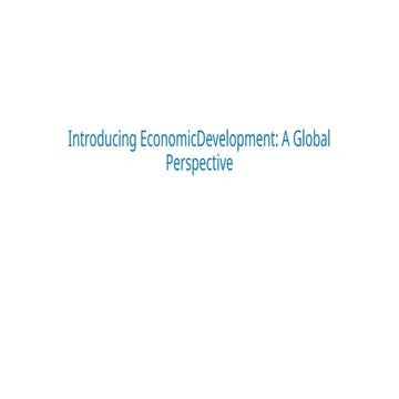Introducing to Economic Development for students | PPTX