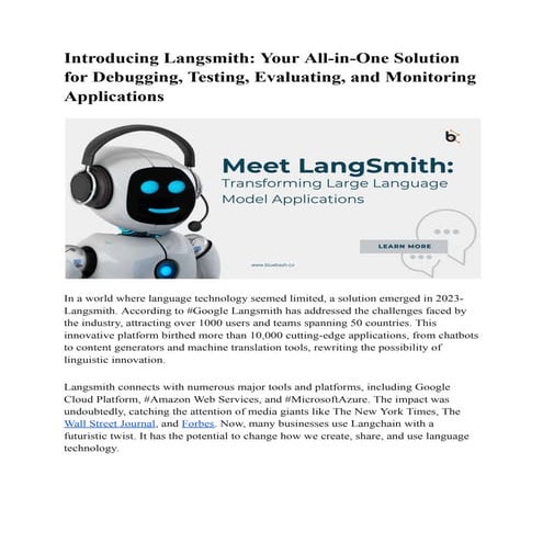 Introducing Langsmith Your All In One Solution For Debugging Testing Evaluating And