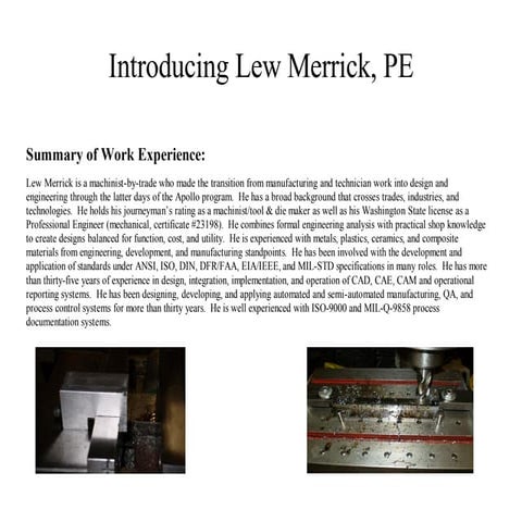 Introducing Lew Merrick Pe | PPT